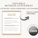 Editable Witness Statement Form | Legal Document for Court Use (canva ...