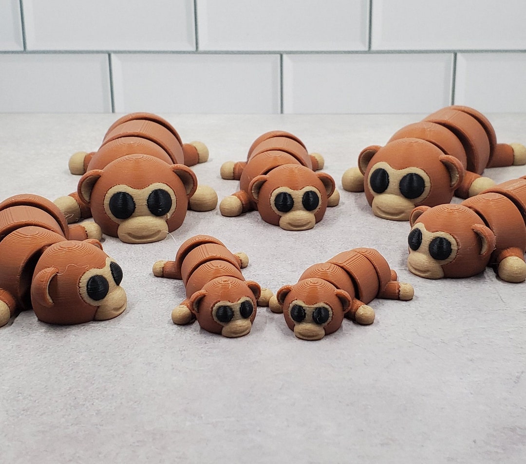 3D Printed Articulating Monkeys - Etsy