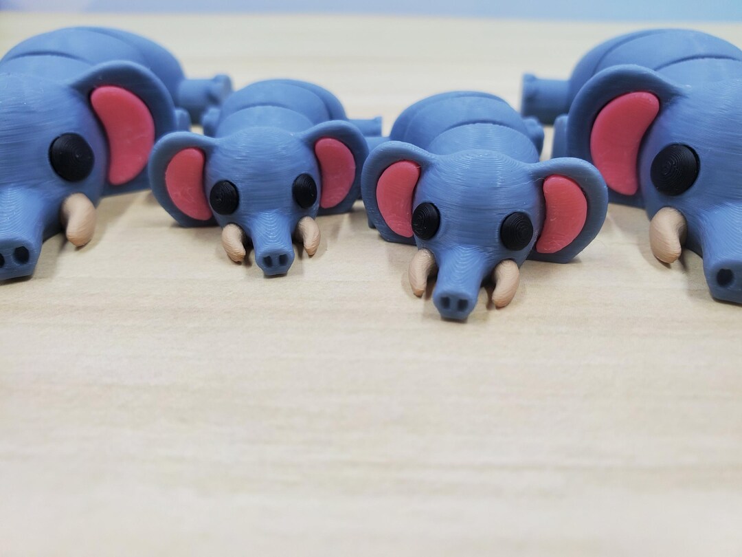 3D Printed Articulating Elephant Fidget Toy - Etsy