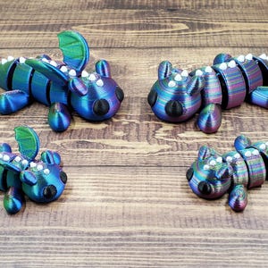 3D Printed Articulating Colorful Dragon Fidget Toy - Etsy