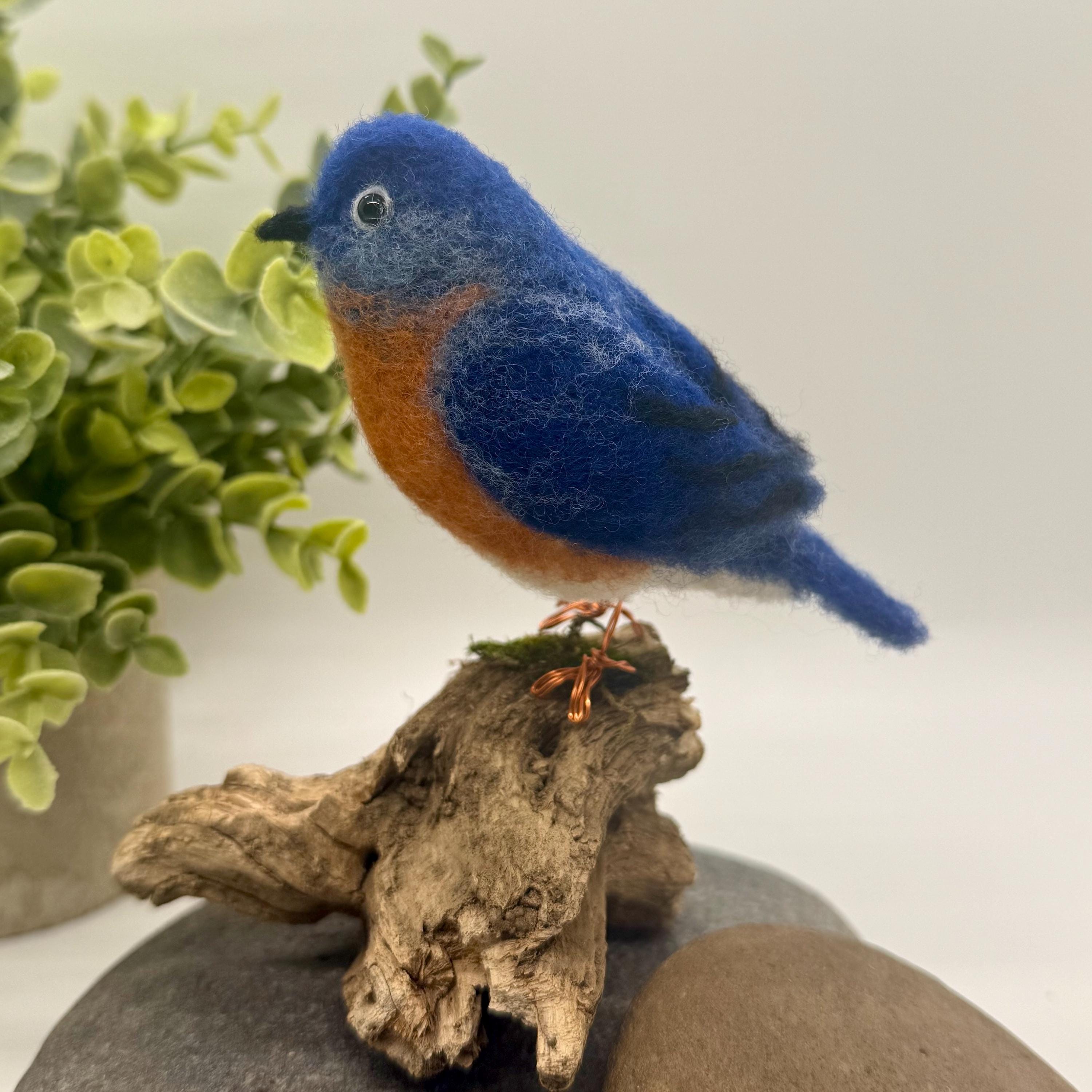 Bluebird, Needle Felted Bird, Gift, Handmade, Wool, Small Bird, Felted ...