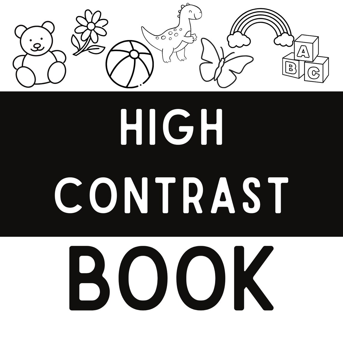 ABC High Contrast Alphabet Colouring in Book for Kids Digital Download ...