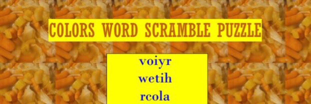 Colors Word Scramble Puzzles - Etsy