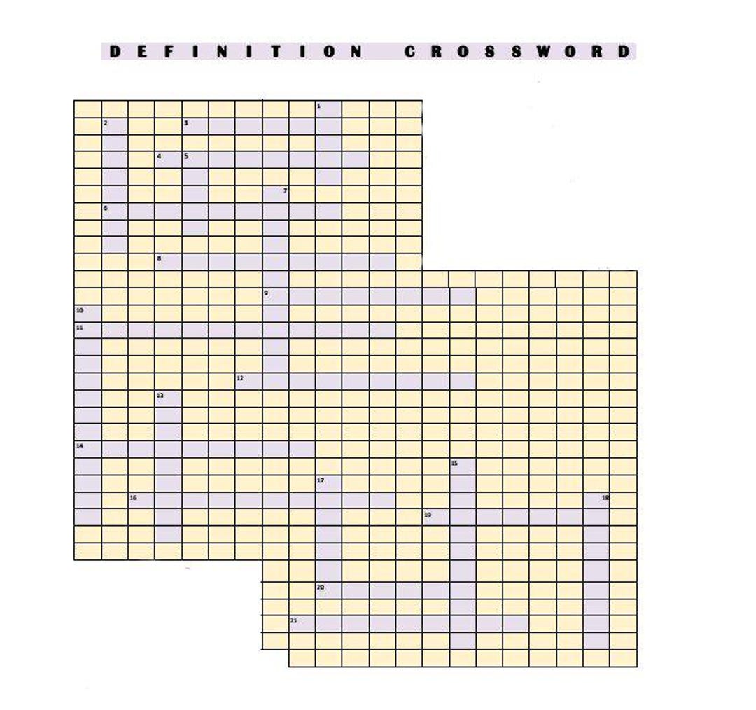 Definitions Crossword Puzzle and Answers - Etsy