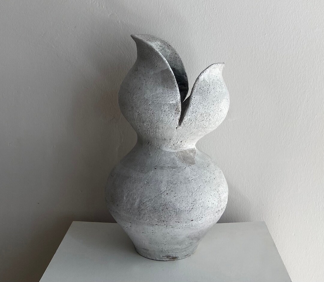 Handmade White Ceramic Vase Textured Vase Sculptural Vase - Etsy