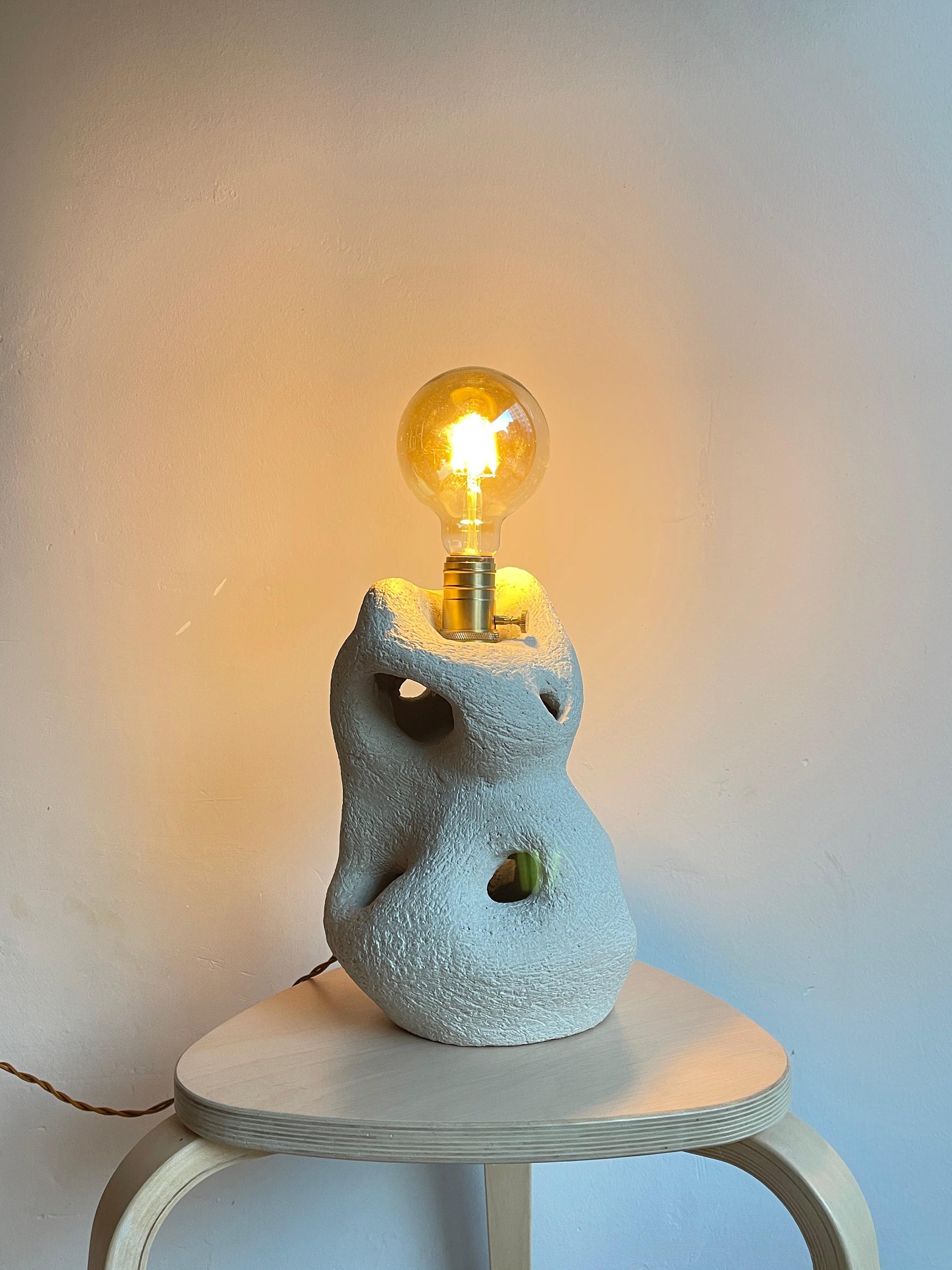 Sculptural Ceramic Table Lamp, Handmade Ceramic, Art Deco Lamp ...