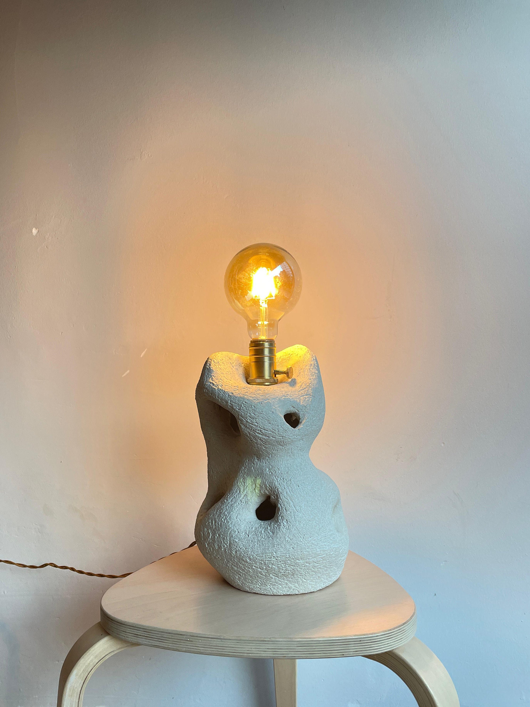 Sculptural Ceramic Table Lamp, Handmade Ceramic, Art Deco Lamp ...
