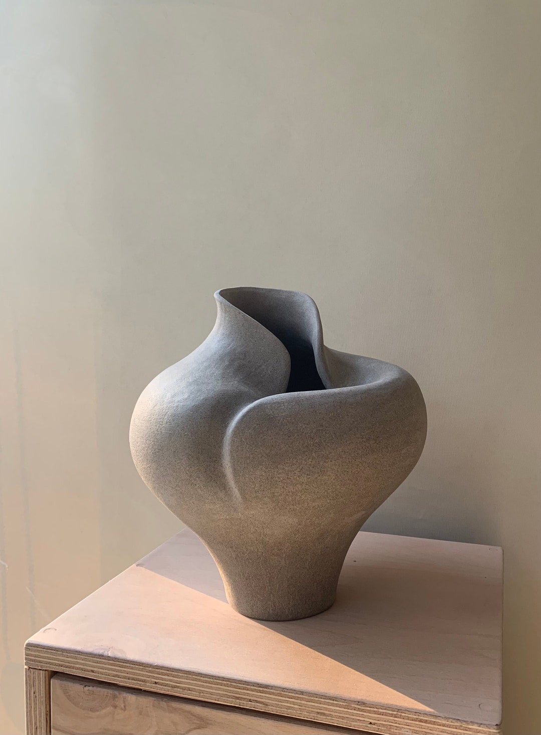 Handmade Gray Ceramic Vase, Sculptural Vase, Modern Vase, Abstract ...