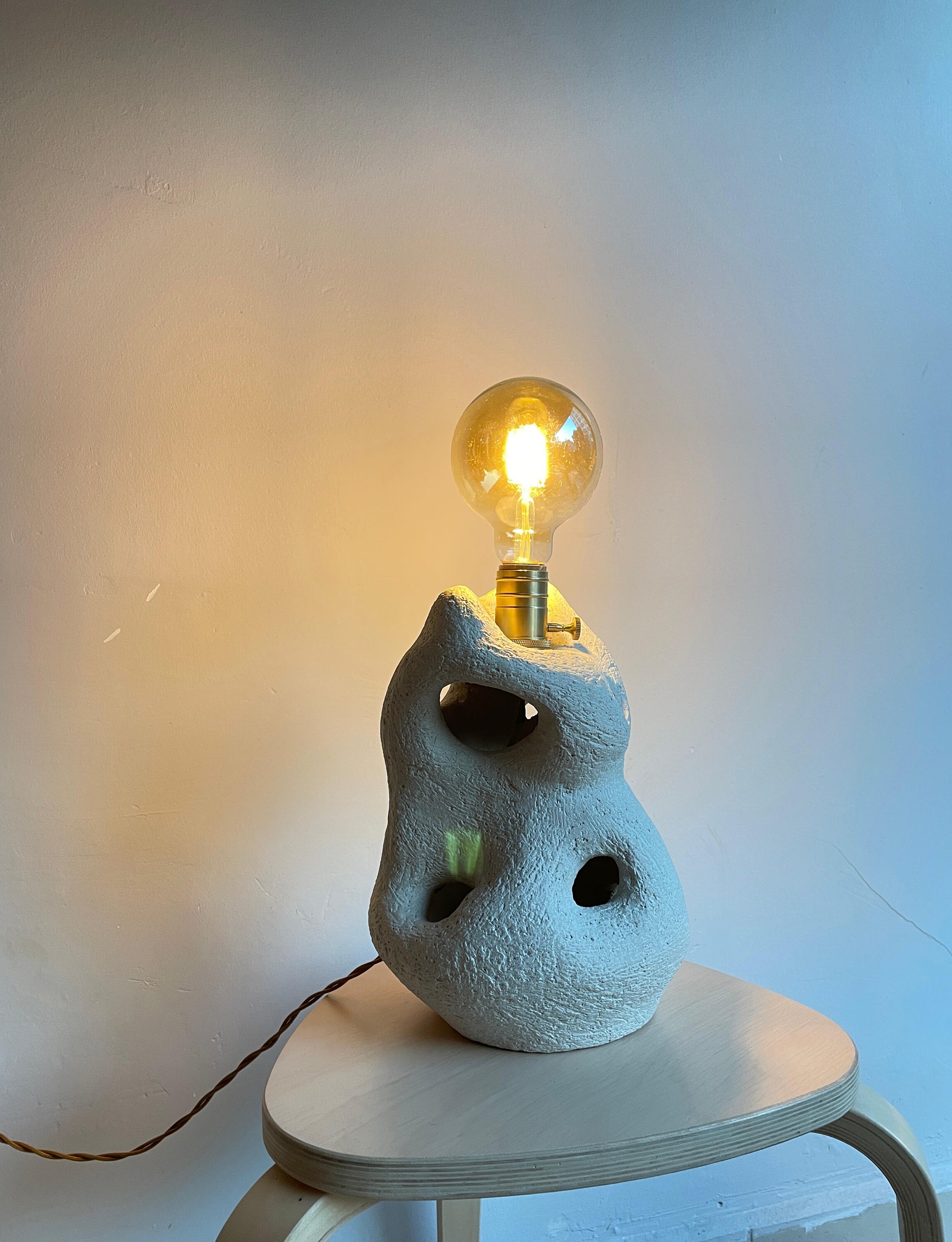 Sculptural Ceramic Table Lamp, Handmade Ceramic, Art Deco Lamp ...