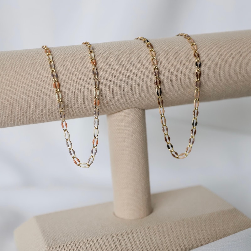 Gold Plated Enamel Chains - Etsy