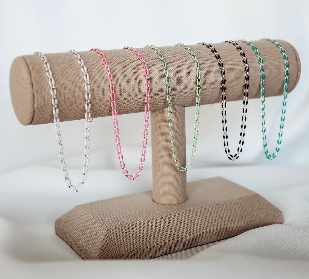 Plated Enamel Chain by the Foot - Etsy