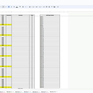 Admin Timesheet for 10 Employees (employee Timesheets Included) - Etsy