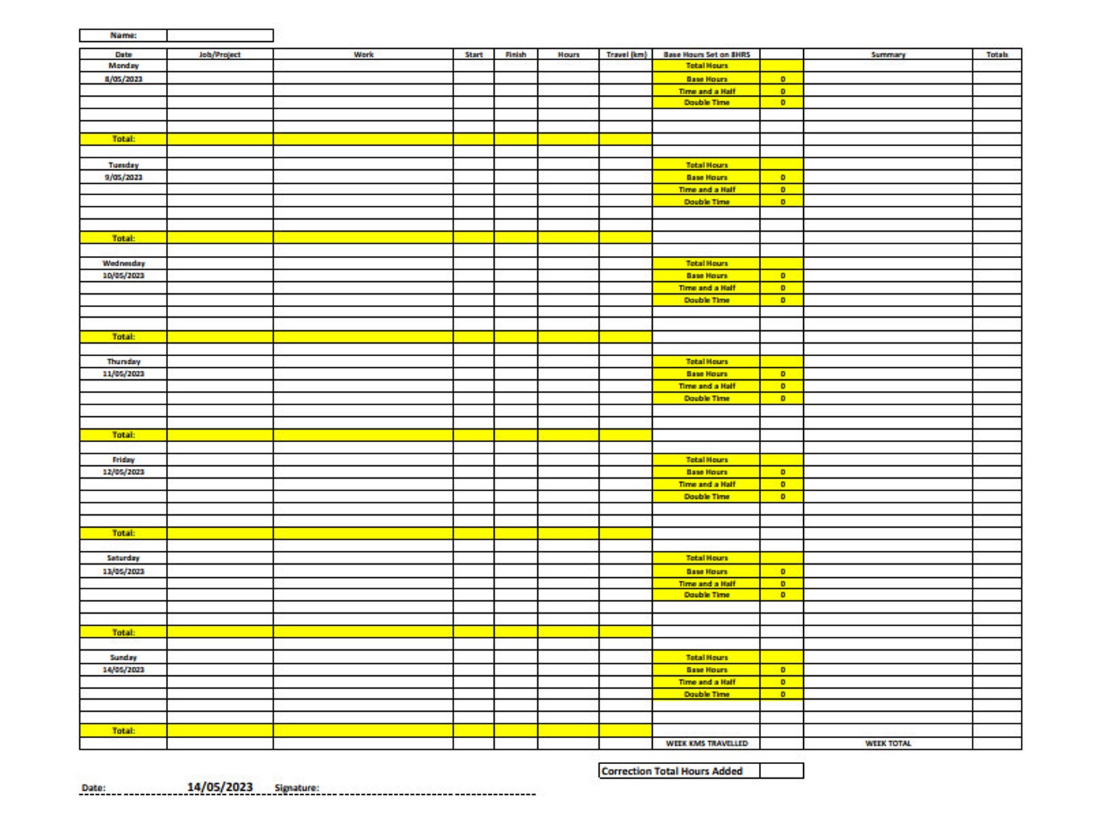 The Automated Job Timesheet - Etsy