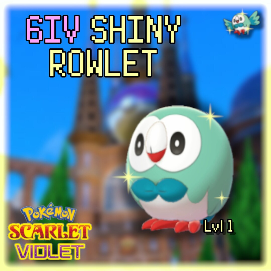 6IV Shiny Rowlet Pokemon Scarlet and Violet - Etsy