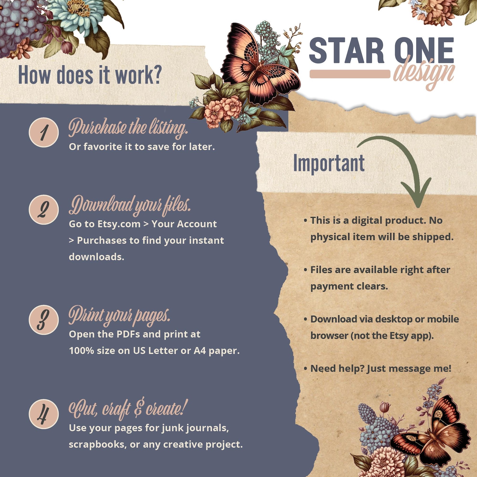 Printable Alteration Tags – Large Vintage Ephemera for Junk Journals ...