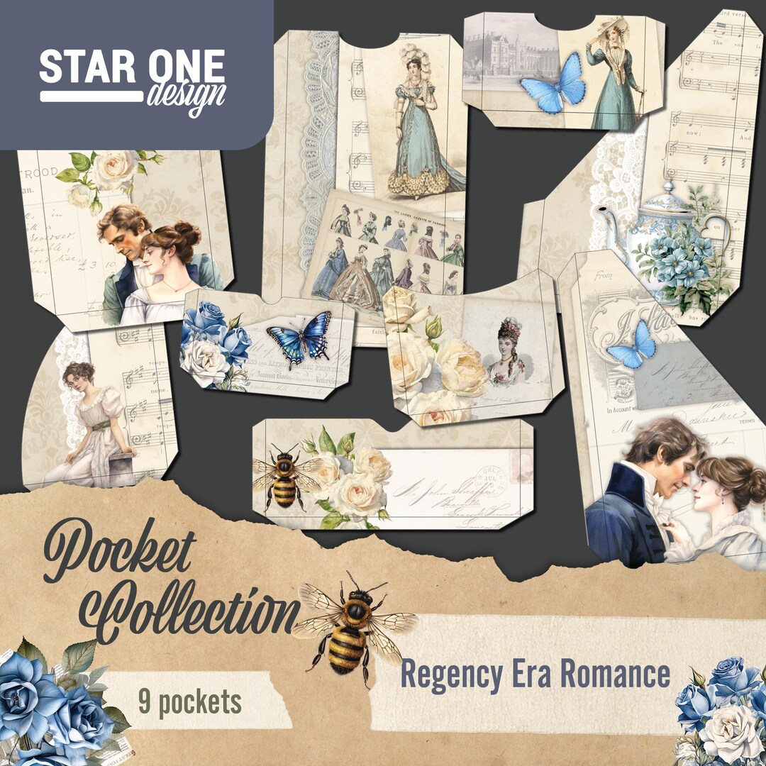 Regency Era Romance Pockets - Junk Journal - Printable Paper, Ephemera ...