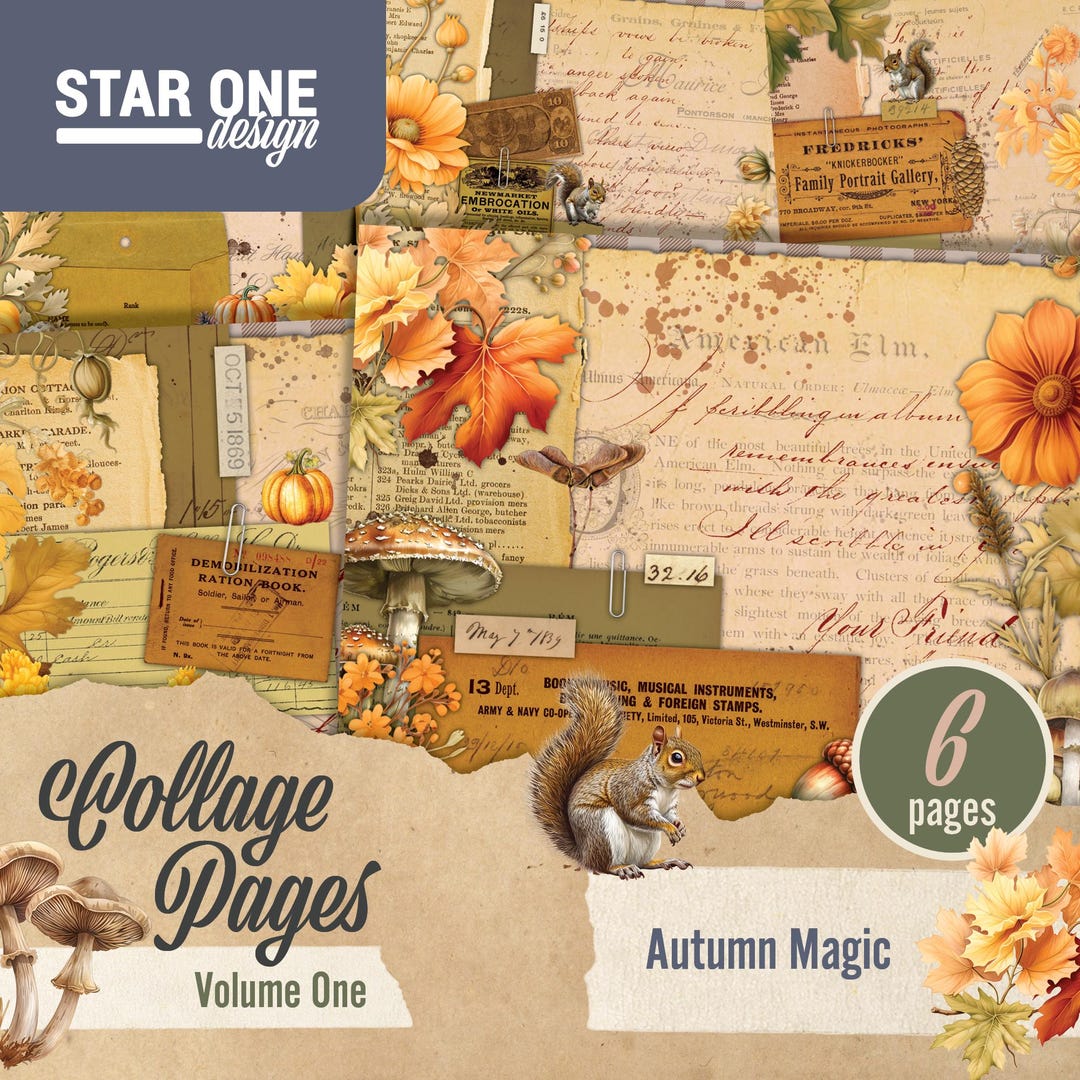 Junk Journal Writing Pages, Digital Paper Kit, Vintage Autumn Style ...