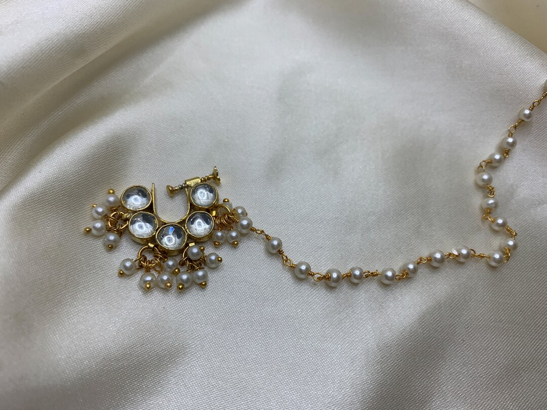 Indian Jewelry Nose Pearl Nath| Inayah Jewellery | Pakistani Bridal ...