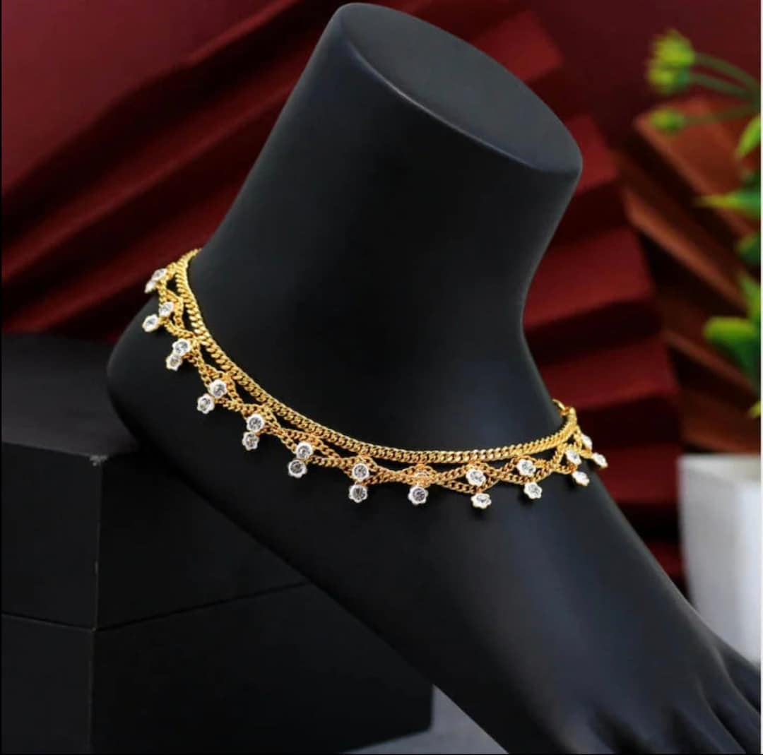 Payals/ Feet Accessory/ Anklets Silver Polish/ Polki Payal/dainty ...