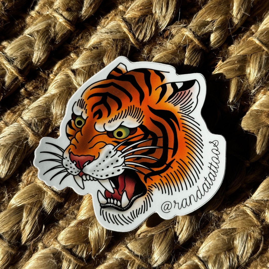 Tiger Tattoo Sticker - Etsy