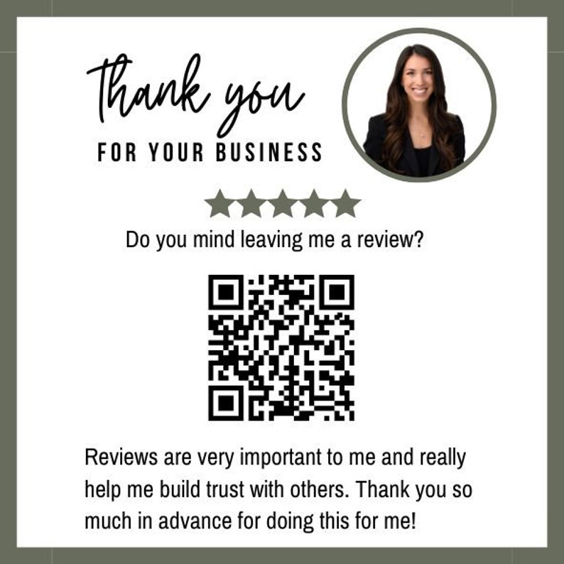 Ask for a Review - Small Business Thank You Note and Review Link - Etsy