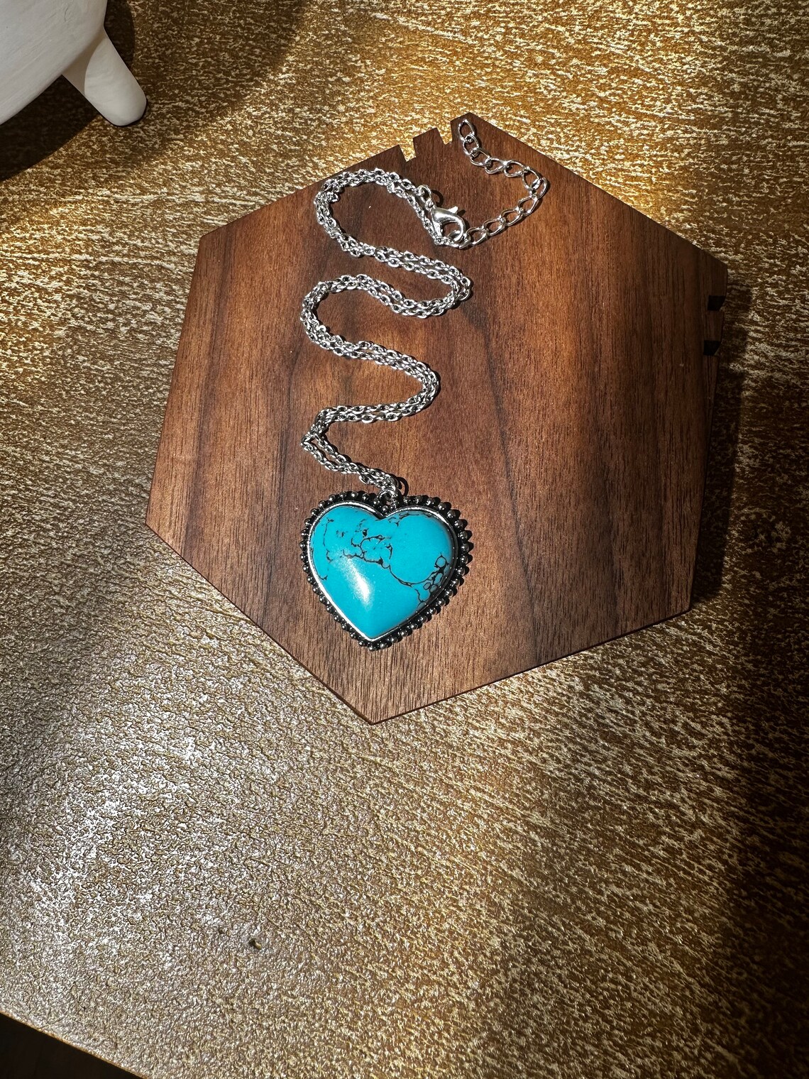 Turquoise Heart Pendant Necklace - Etsy