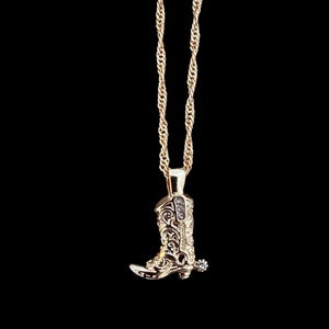 Gold Cowboy Boot Charm Necklace: Western Style Jewelry - Etsy