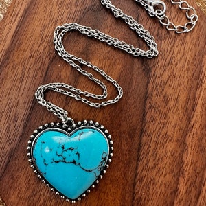 Turquoise Heart Pendant Necklace - Etsy