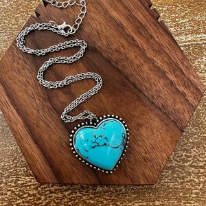 Turquoise Heart Pendant Necklace - Etsy