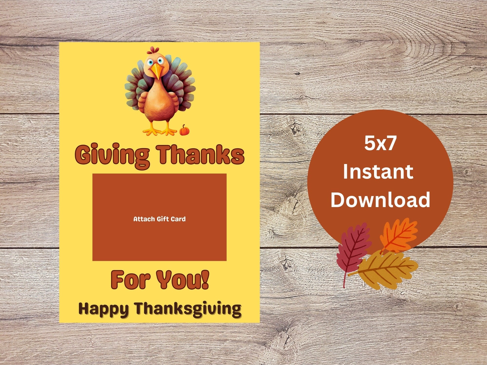 Thanksgiving Gift Card Printable Instant Printable Gift Card Holder ...