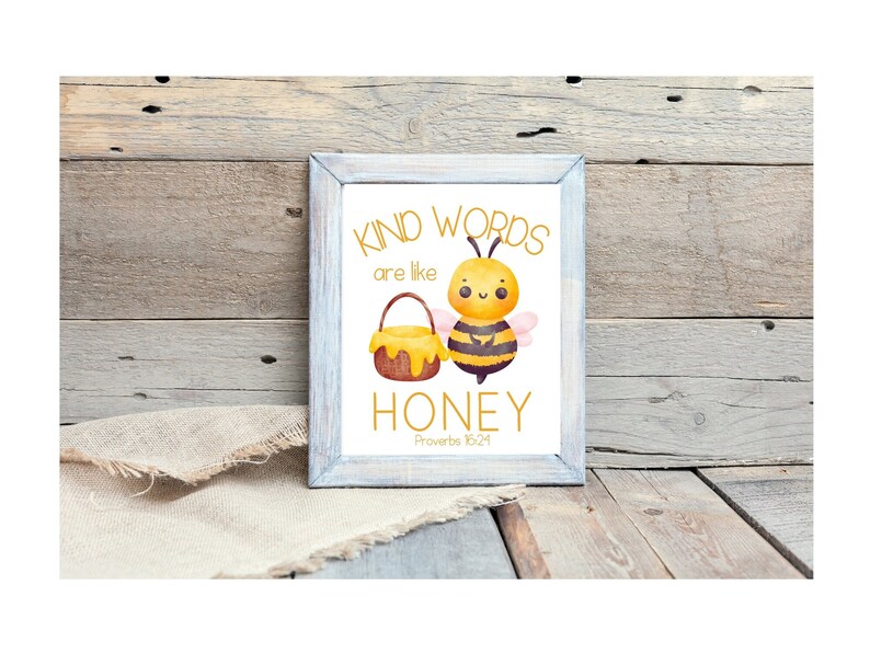 Kind Words Are Like Honey Printable | Inspirational Wall Art | Instant ...