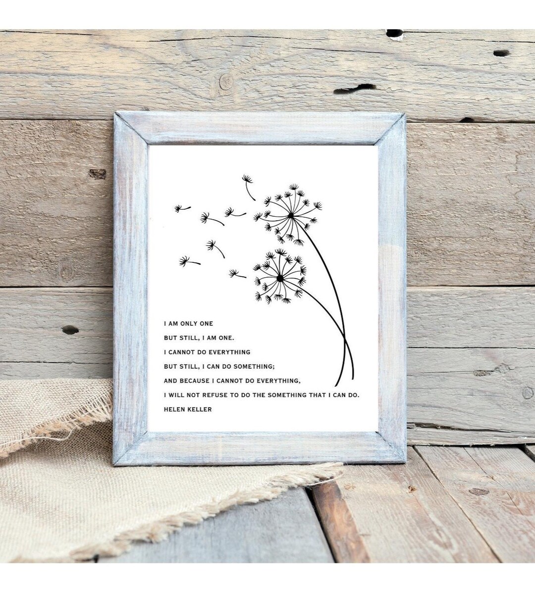 Helen Keller Quote Print | Floral Motivational Wall Art (digital ...