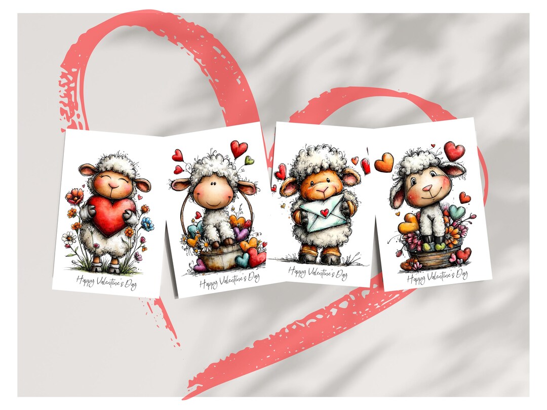 Funny Sheep Valentine Cards – Handmade Blank Stationery - Etsy
