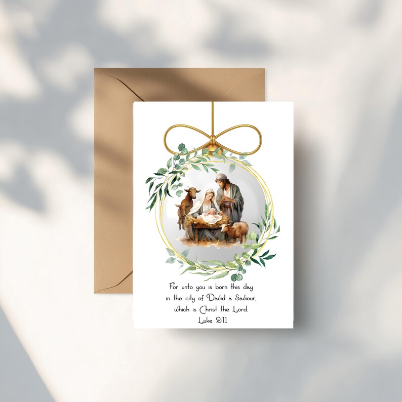 Christmas Nativity Note Cards | Religious Holiday 4x6 Stationery (set ...