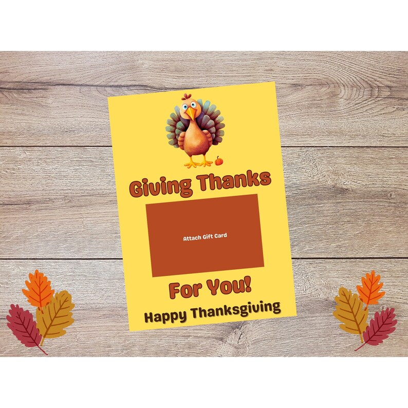 Thanksgiving Gift Card Printable Instant Printable Gift Card Holder ...