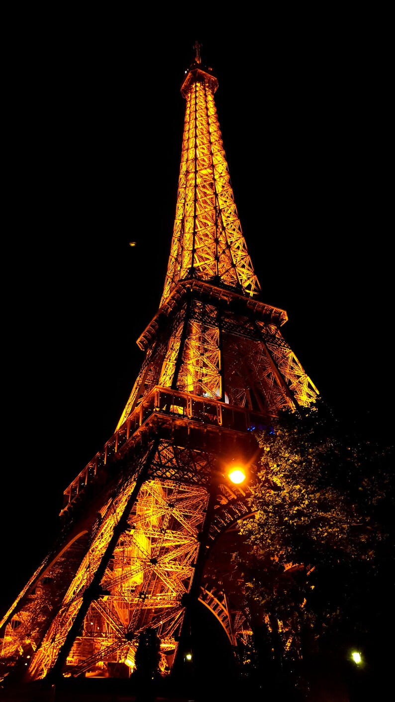 Eiffel Tower at Night With Lights - Etsy