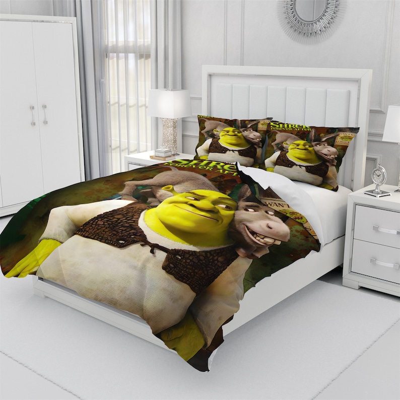Disney Shrek Bedding Three-piece Set Fashionable Printed - Etsy