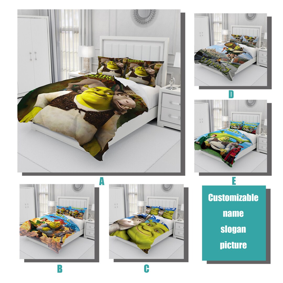 Disney Shrek Bedding Three-piece Set Fashionable Printed - Etsy