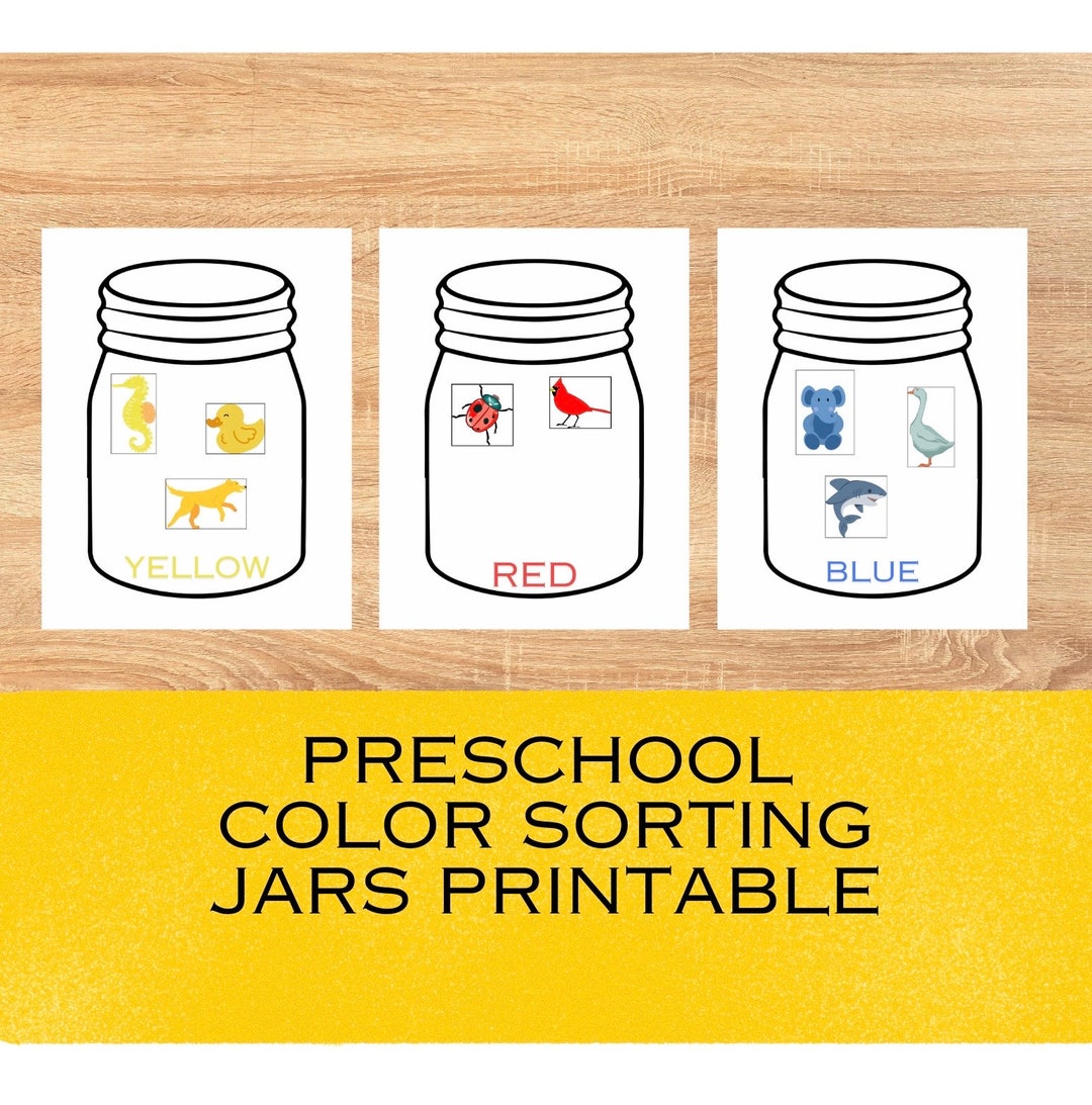 Preschool Color Sorting Jars Printable Learning Activity - Etsy