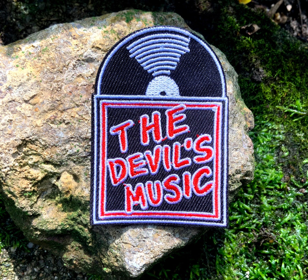 Devil's Music Vinyl Record LP - Embroidered Iron-on for Your Backpack ...