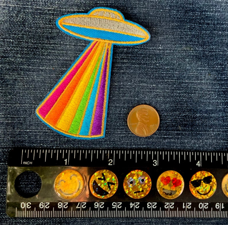 UFO Alien Rainbow Patch Embroidered Iron-on for Your - Etsy