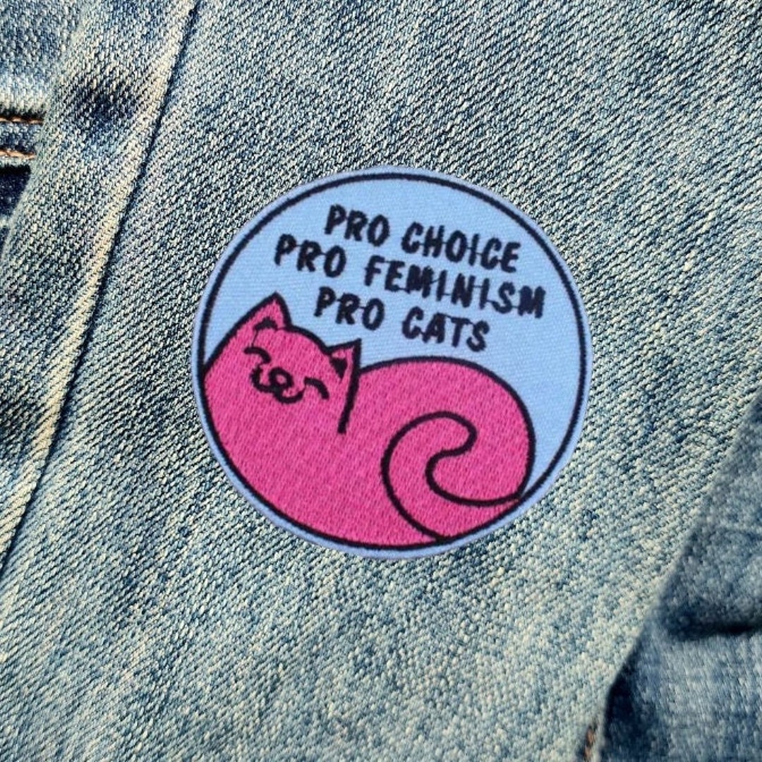Pro-choice Feminism & Cats Patch - Embroidered Iron-on for Bookbag ...