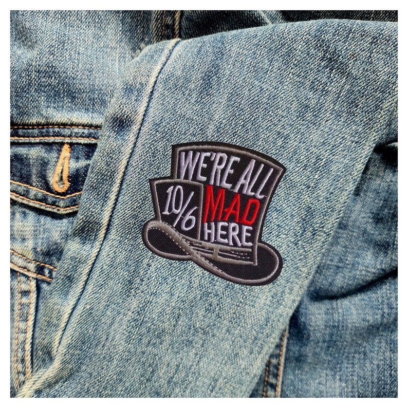 Alice in Wonderland Mad Hatter Embroidered Patch - Iron-on Applique - Etsy