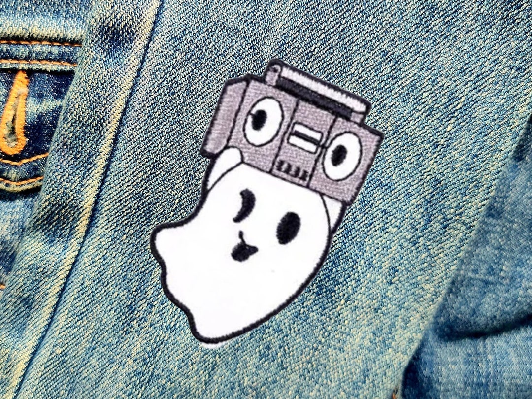 Retro Boombox Music Loving Ghost Patch Embroidered Iron-on for Your ...