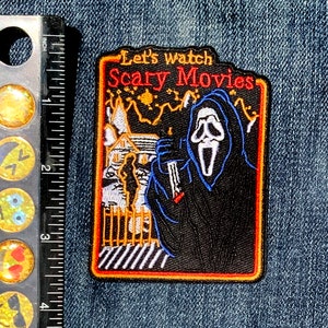 Let's Watch Scary Movies Scream Ghostface Patch Embroidered Iron-on ...