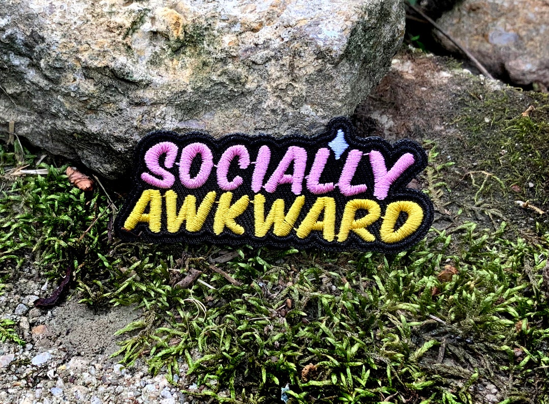Socially Awkward Vintage Neon Light Style Patch Embroidered Iron-on for Your Backpack, Purse ...