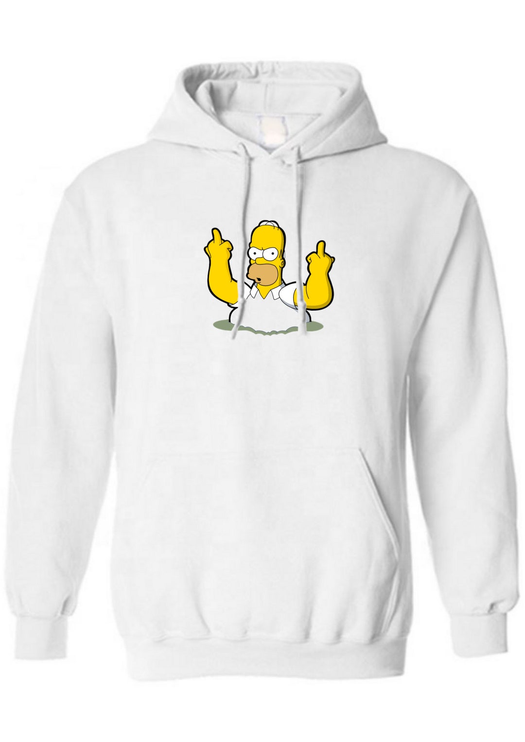 Funny Rude Homer Simpson Middle Finger Polyester Hoodie Mens - Etsy UK