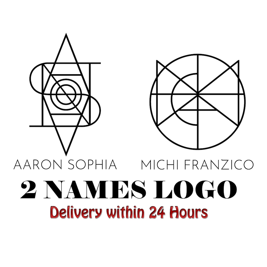Custom 2 Names Logo Design, Minimalist Monogram Design, Tiktok Name ...