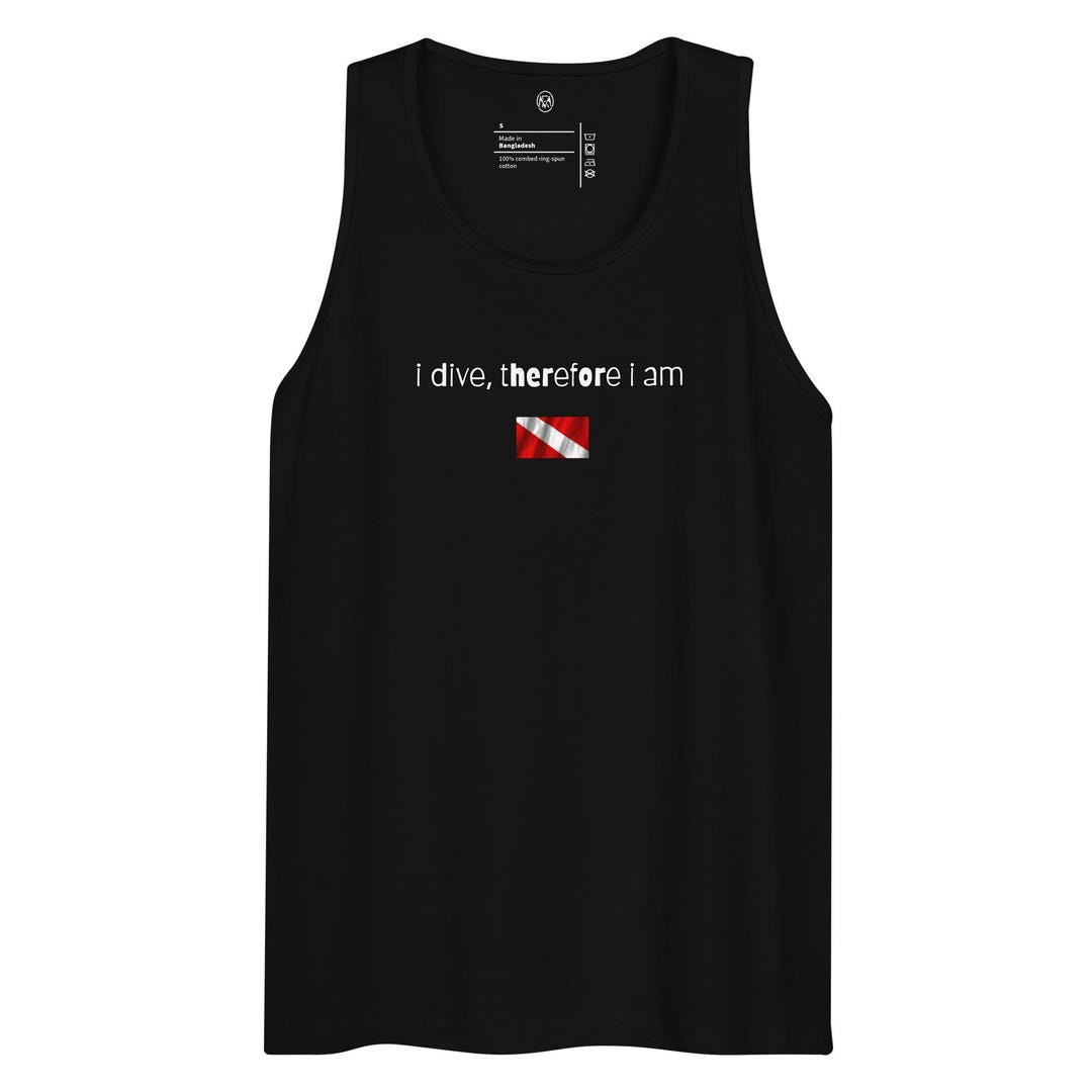 I Dive Therefore I Am, Scuba Diver Tank Top, Diving Tank Top, Funny ...