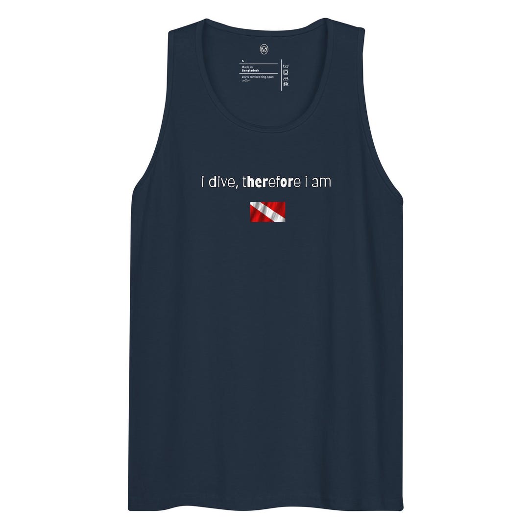 I Dive Therefore I Am, Scuba Diver Tank Top, Diving Tank Top, Funny ...